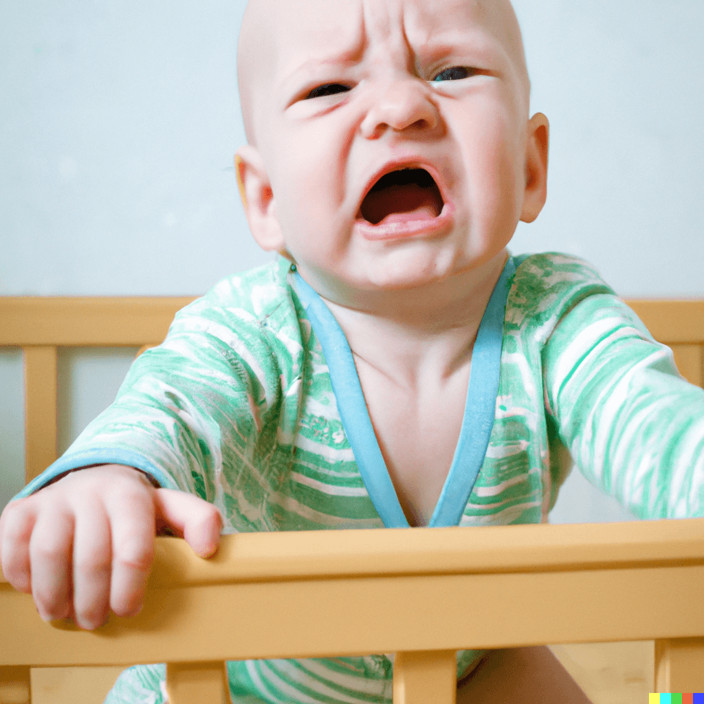 How to soothe a crying baby by walking around and sitting